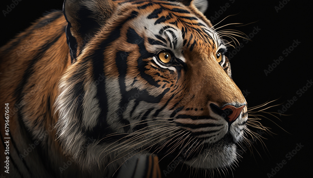 Wild tiger face animals head character ai generated pictures Stock ...