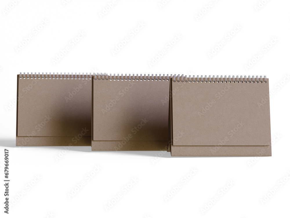 Desk calender white background and brown color for calender realistic ...