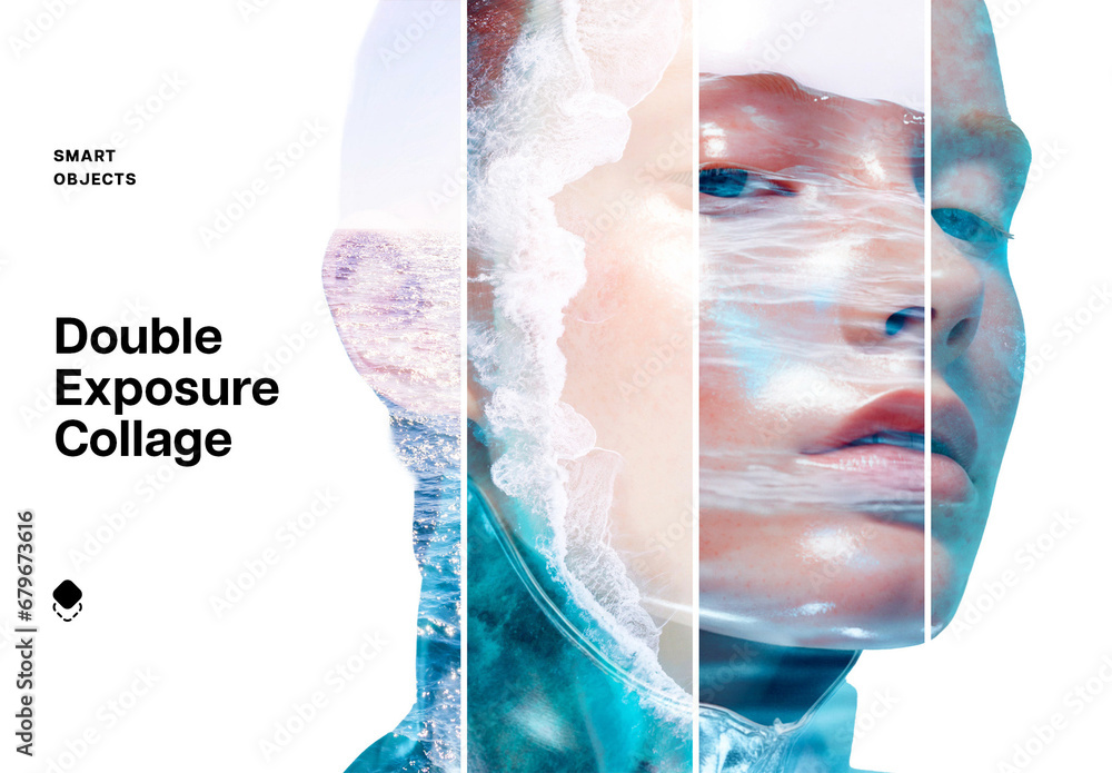 Double Exposure Photo Effect Collage Mockup With Generative AI Preview ...