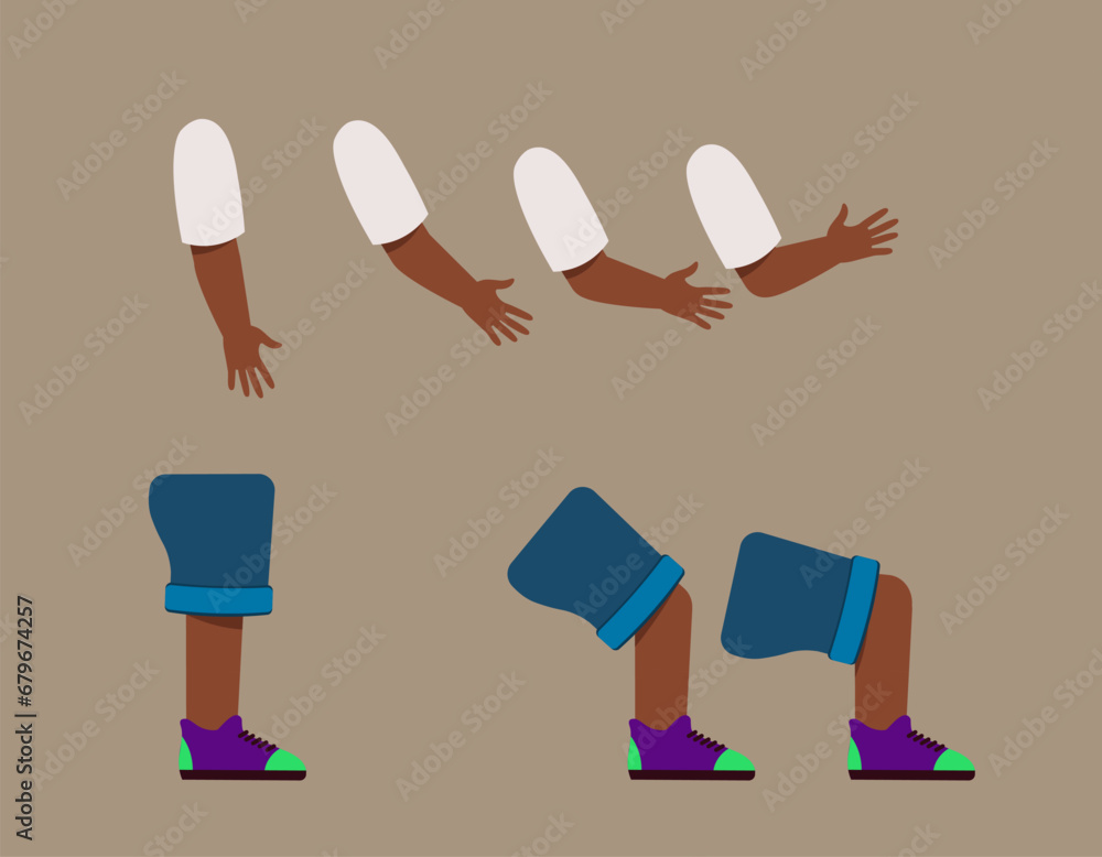 Set of Character Constructor for Animation. Upper and lower limbs of ...
