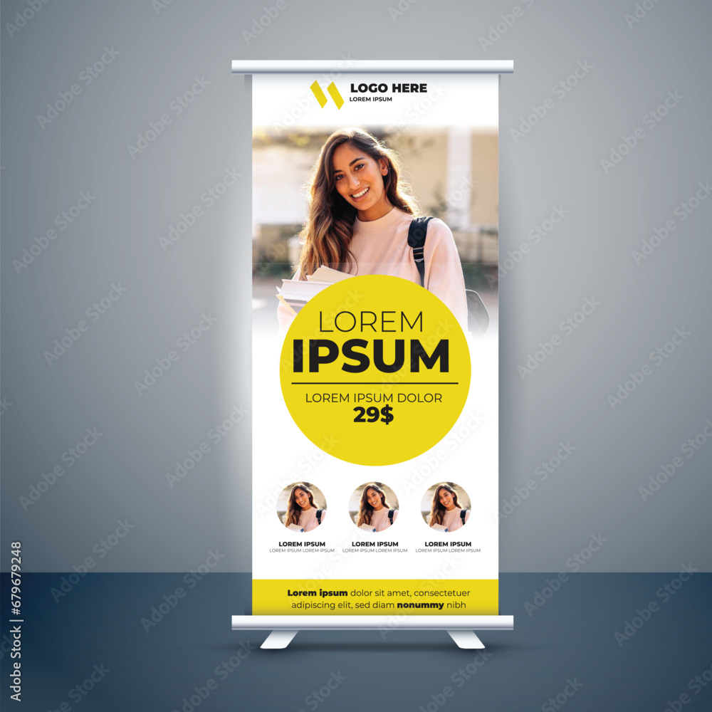 Business Stand Banner design, for brochure, flyer. Modern x-banner and ...