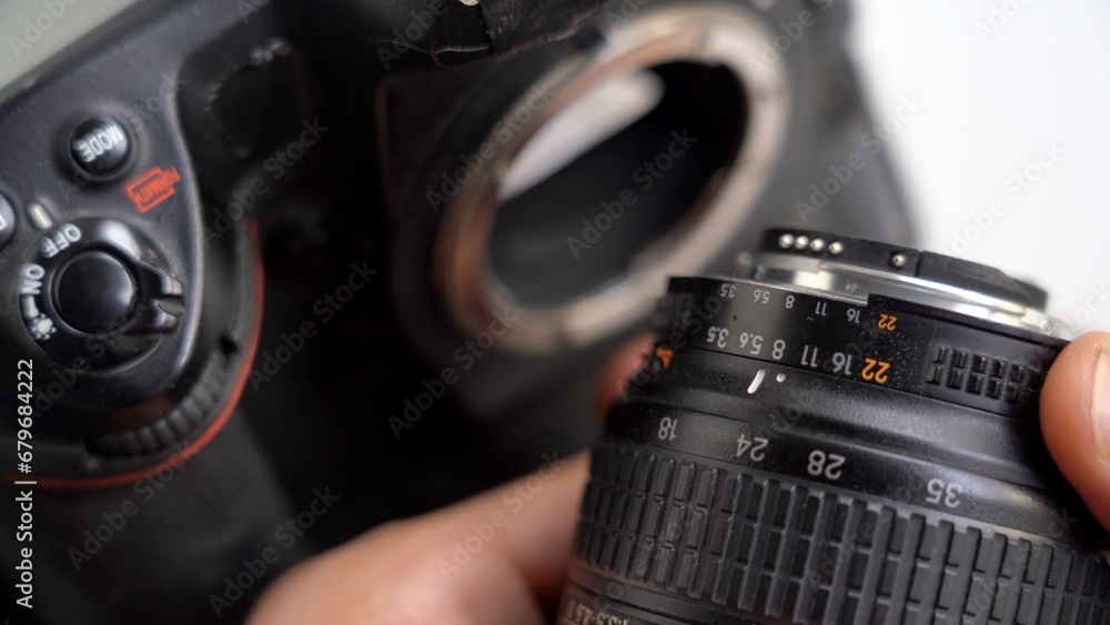 Taking photographs knowing the photographic technique, changing ...