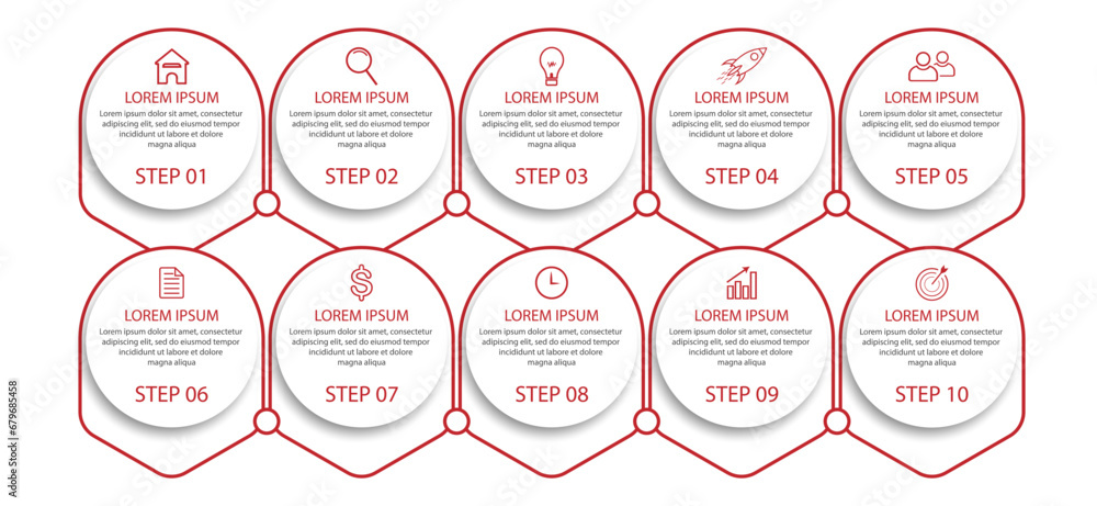 Simple Business Infographic design, vector template with colorful lines ...