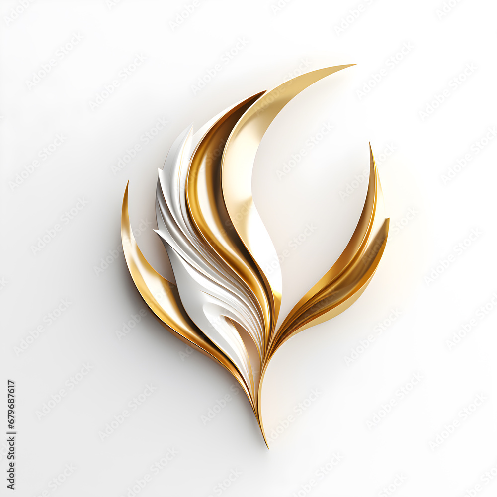 3d logo, 3d gold logo design on white background. Stock Illustration ...