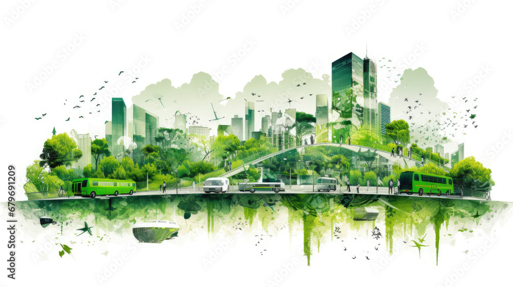 urban design and sustainable design city planner illustration ...