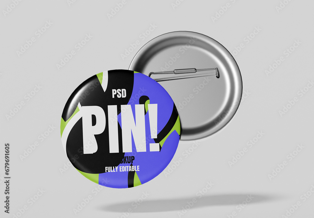 Floating Pins Mockup Stock Template | Adobe Stock