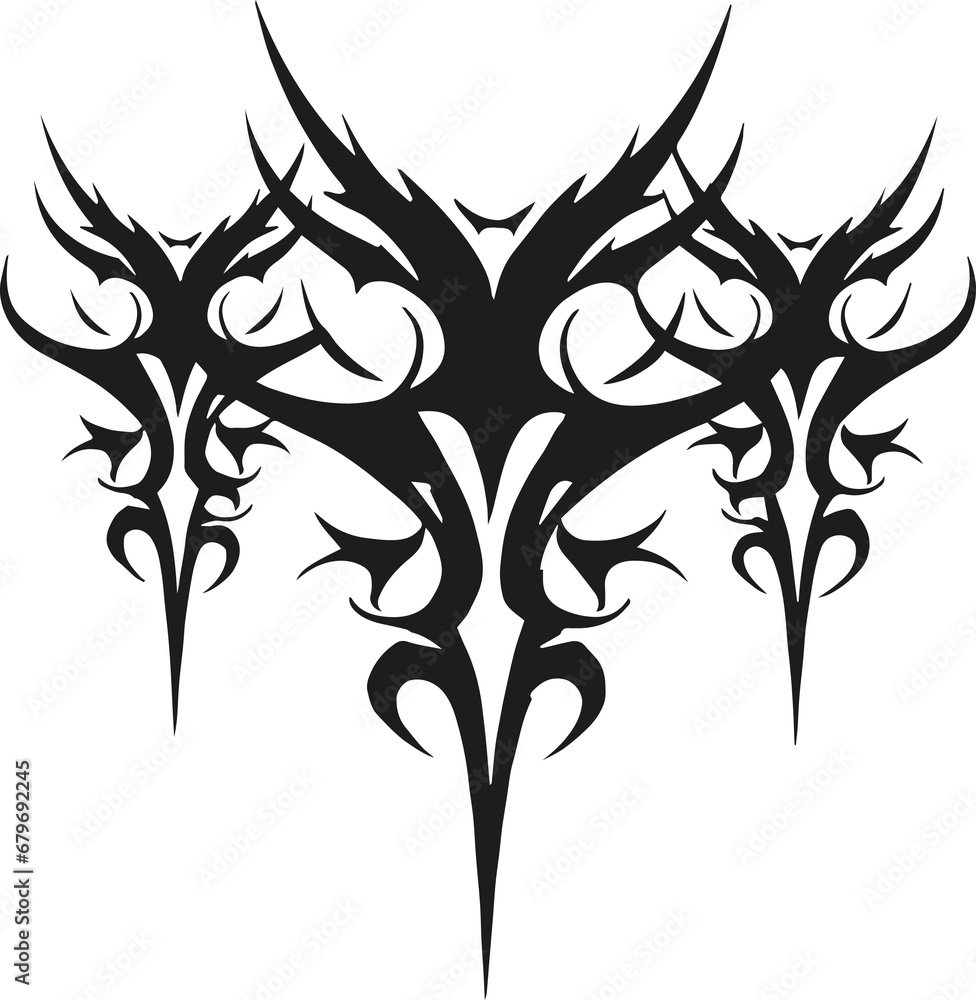 Unique Tribal Vector Shape - Gothic Y2K Sharp Element for Graphic ...
