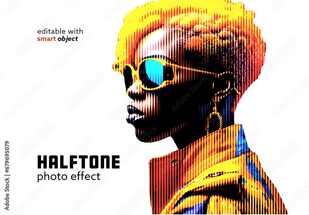 Halftone Photo Effect Stock Template | Adobe Stock