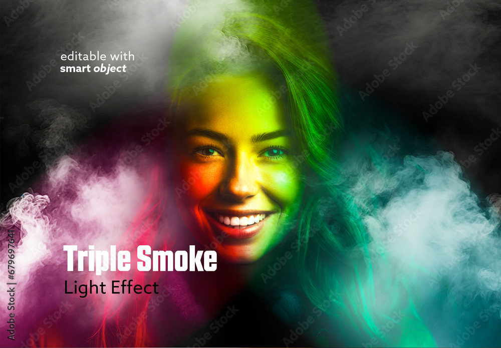 Modelo de Triple Smoke Light Effect do Stock | Adobe Stock