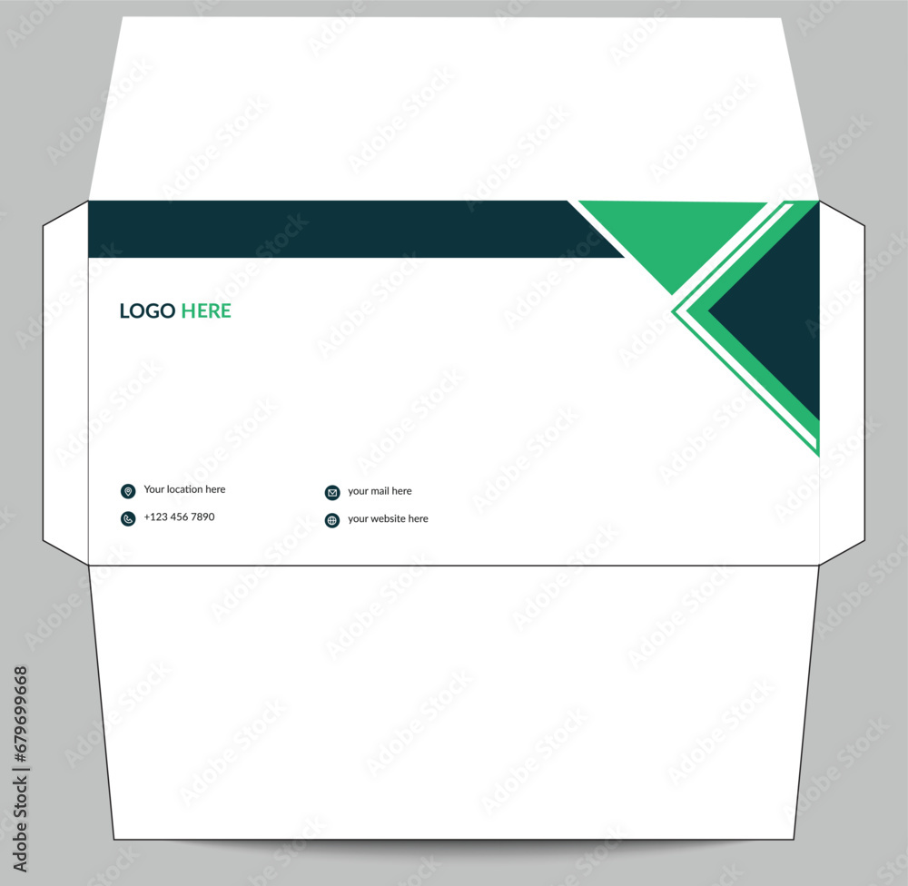 The envelope DL size template. International standard size. Envelope ...