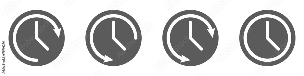 Timer vector icon set. Time return icons vector. Product return symbol ...