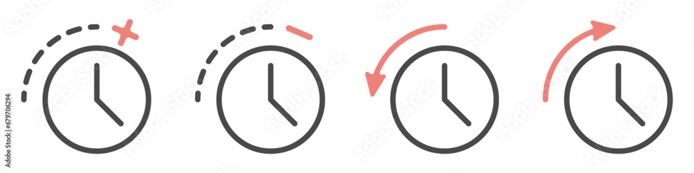 Timer vector icon set. Time return icons vector. Product return symbol ...