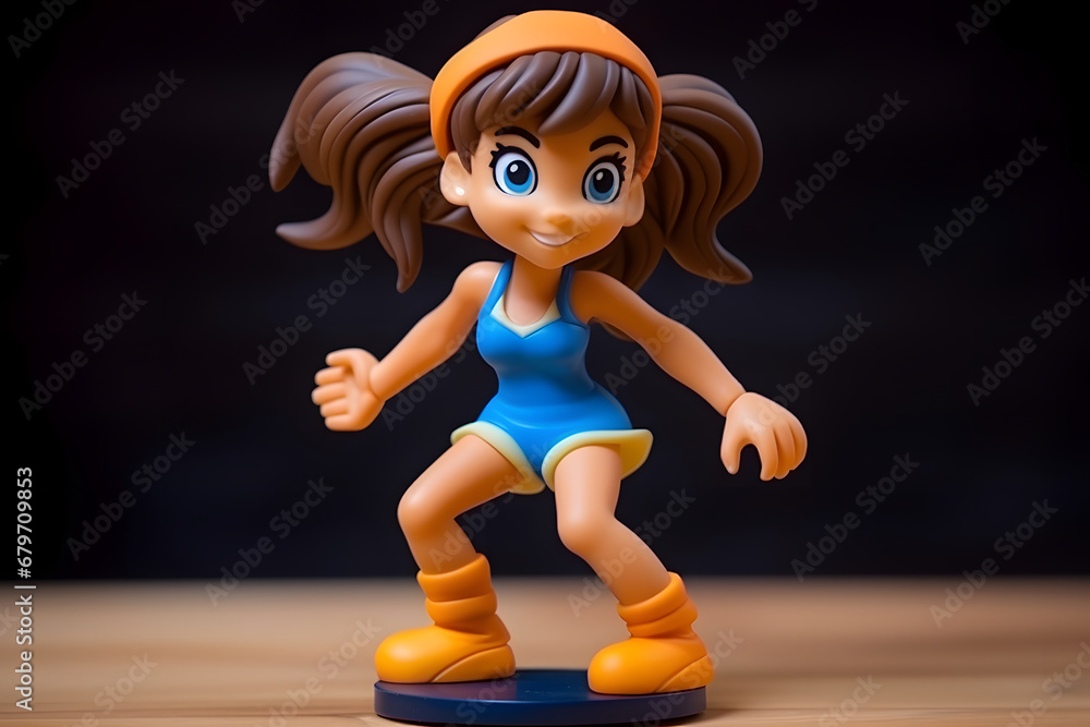 cartoon fitness girl. Active physical education and sports. Physical ...