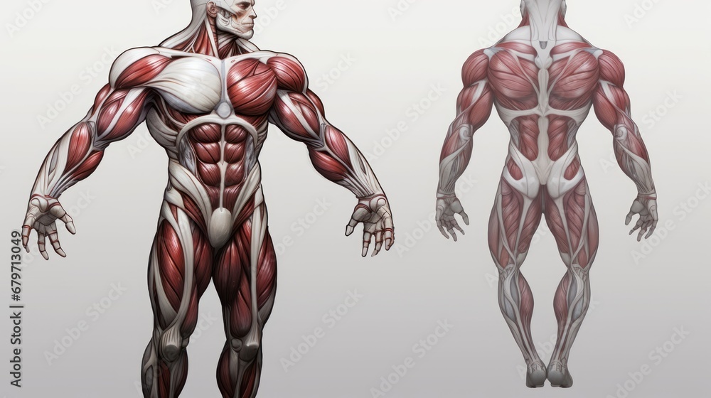 an image of a man's muscles and muscles in a 3d rendering style ...