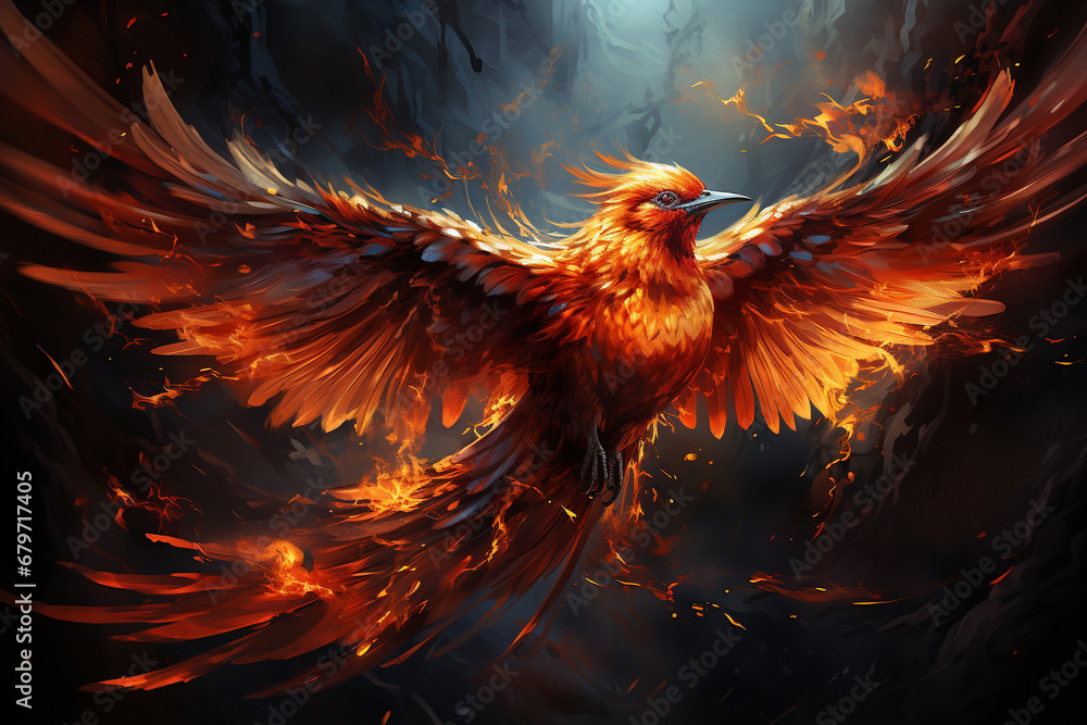 Captivating visual representation of the mythical phoenix, a symbol of ...