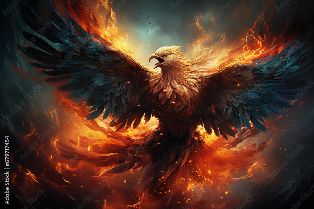 Captivating visual representation of the mythical phoenix, a symbol of ...