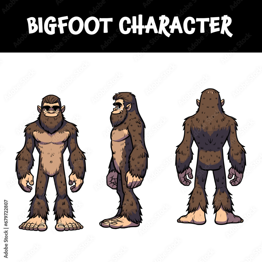 Vetor de Bigfoot Cartoon Character Sheet Vector Illustration do Stock ...
