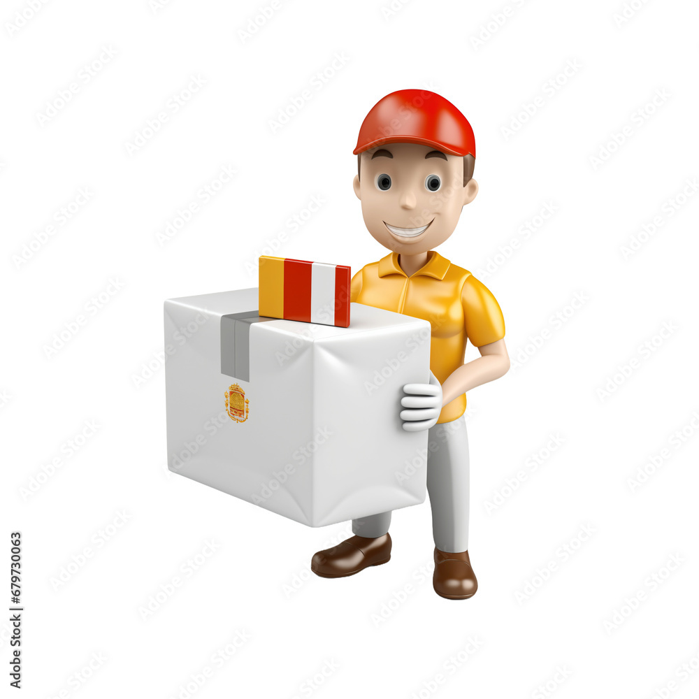 PNG Parcel delivery man isolated on transparent background Stock Photo ...