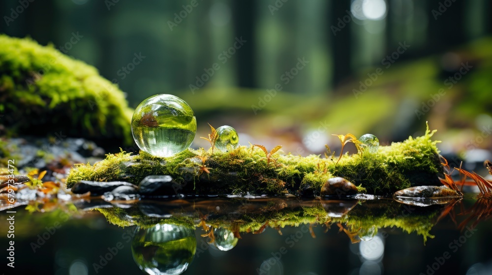 Glass Water On Moss Covered Stone, HD, Background Wallpaper, Desktop ...