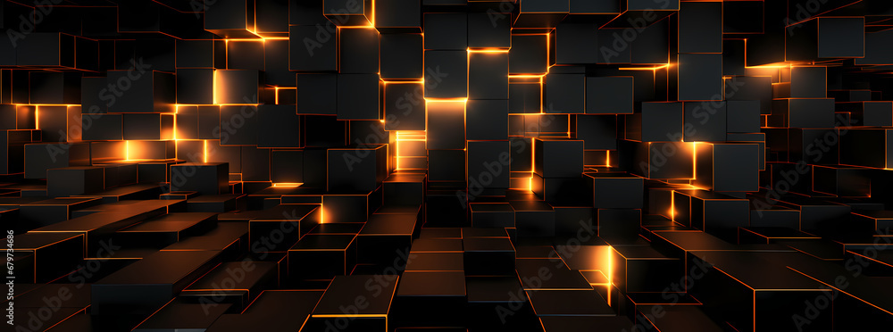 digital abstract black and orange 3d hd backgrounds, in the style of ...