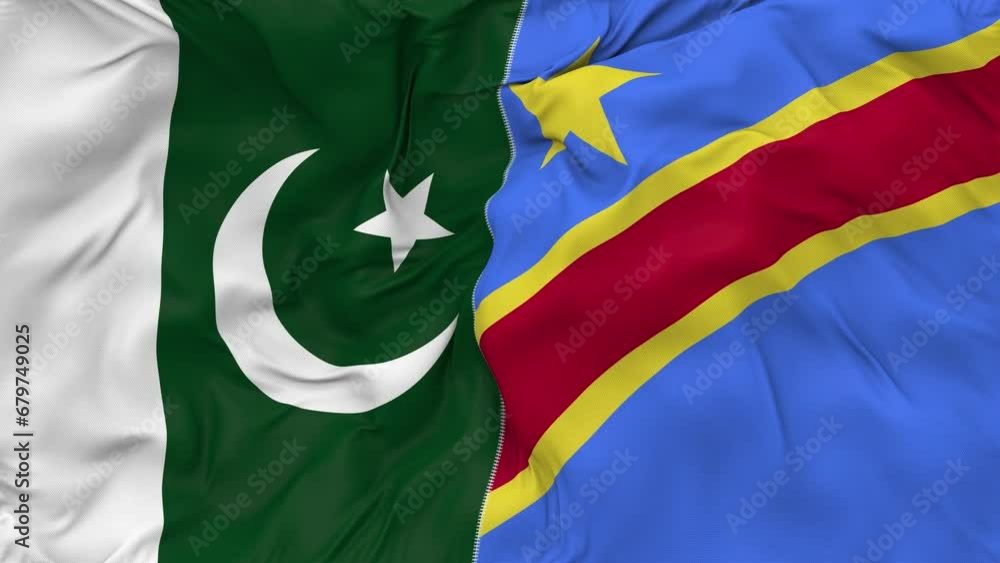 Pakistan and DR Congo Flags Together Seamless Looping Background ...