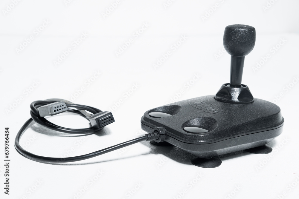 kent, uk 01.01.2023 A Black Power Play Cruiser Joystick 9 Pin Amiga ...