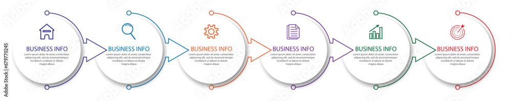 Simple Business Infographic design, vector template with colorful lines ...