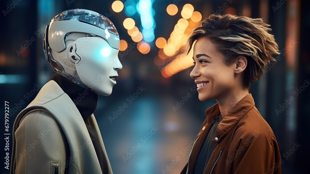 A person engages in emotional interaction with a humanoid robot ...