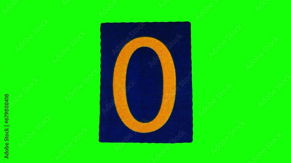 Number zero on dark blue sheet of paper folding and unwrapping in stop ...