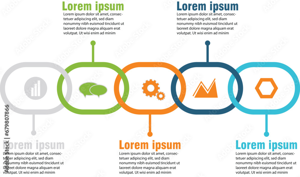 Business infographic rectangular process with box template design inc ...