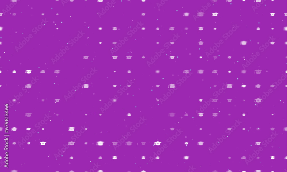 Seamless background pattern of evenly spaced white square academic cap ...