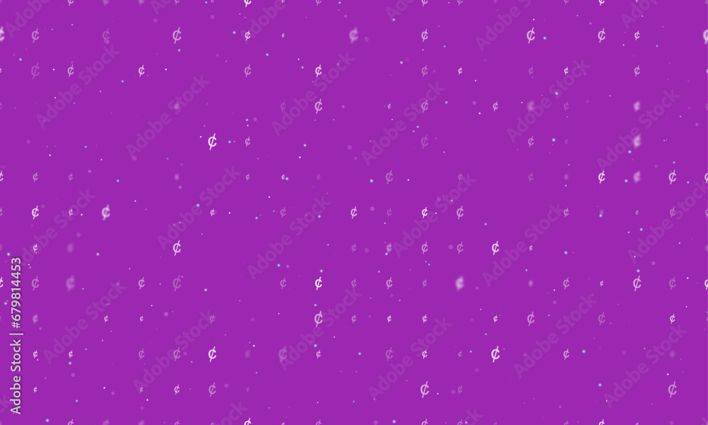 Seamless background pattern of evenly spaced white cent symbols of ...