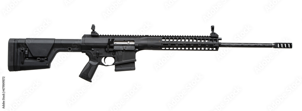 Modern automatic rifle isolated on white. Weapons for police, special ...