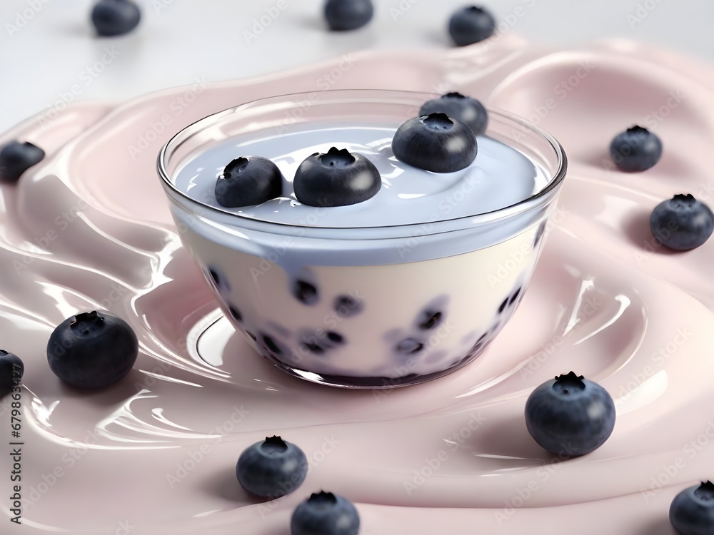 ultra realistic Blueberry milk splash cream 4k Dairy creamy Stock Photo ...