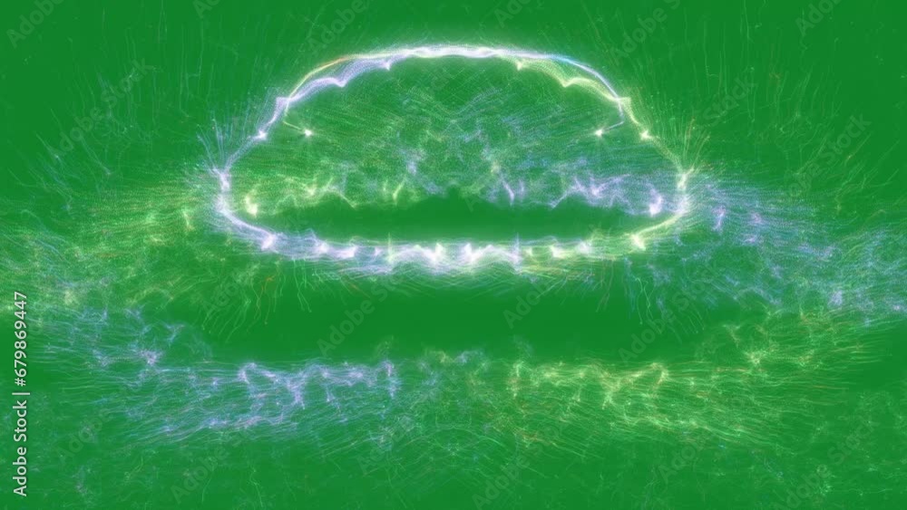 Glitter Trail Particle Moving On Green Screen Background. Sparkle Tow ...