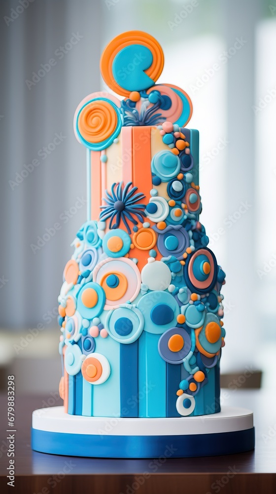 Unique cake in several levels. A cake for those who love geometry ...