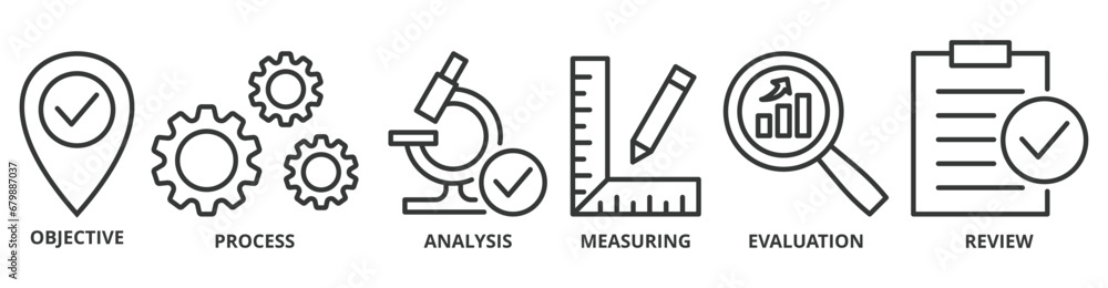 Monitoring Banner Web Icon Vector Illustration Concept With Icon Of Objective Process Analysis