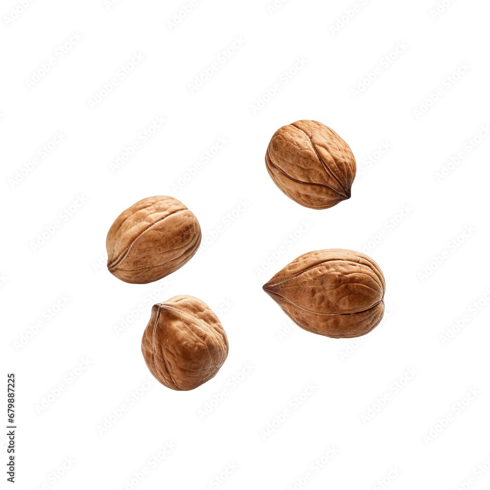 Hazelnuts nuts isolated on white, Hazelnuts pieces, frozen in the air ...