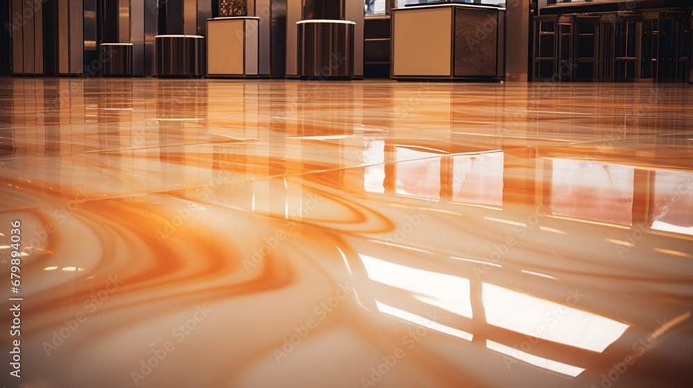 An image capturing the glossy surface of polished onyx floor tiles ...