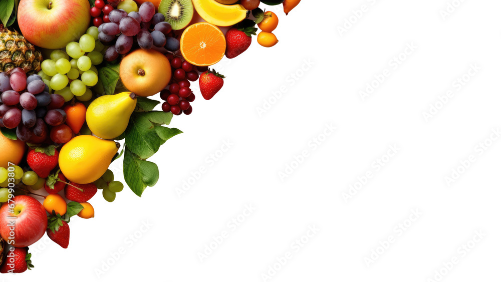 Frame of fruits on transparent background, PNG file Stock Photo | Adobe ...