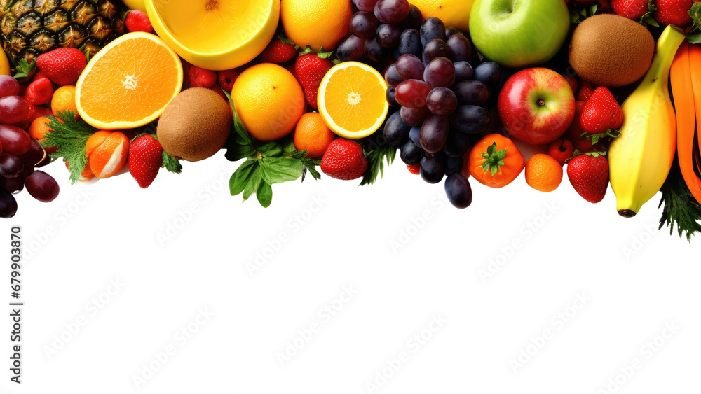 Frame of fruits on transparent background, PNG file Stock Photo | Adobe ...