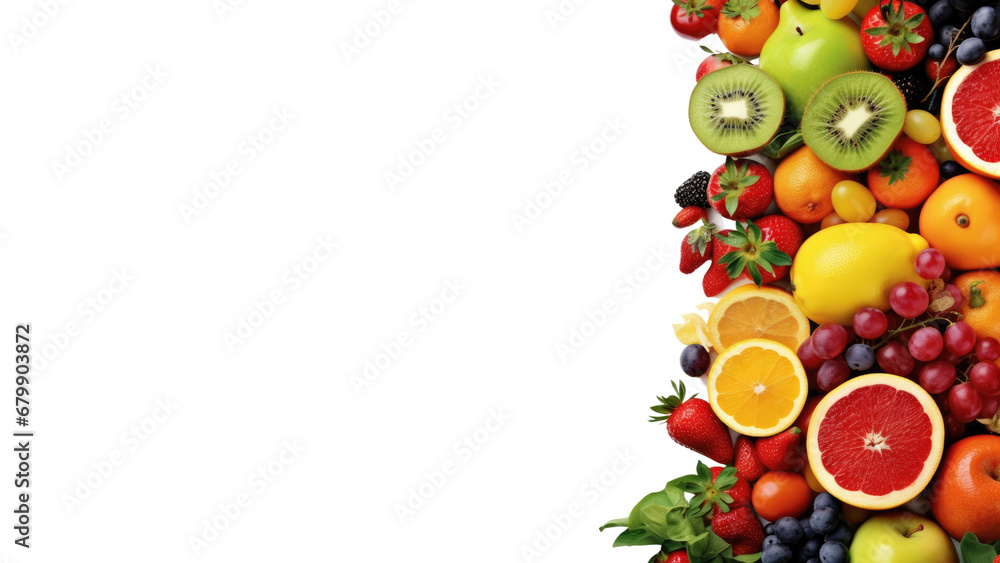 Frame of fruits on transparent background, PNG file Stock Photo | Adobe ...