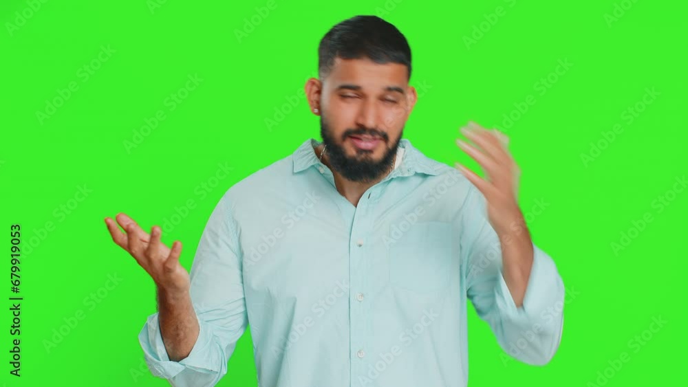 Vidéo Stock What. Why. Angry Indian man raising hands in indignant ...