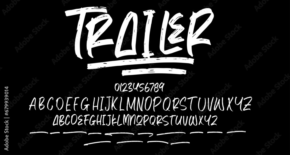 font brush trailer vector lettering. typography. Motivational quote ...