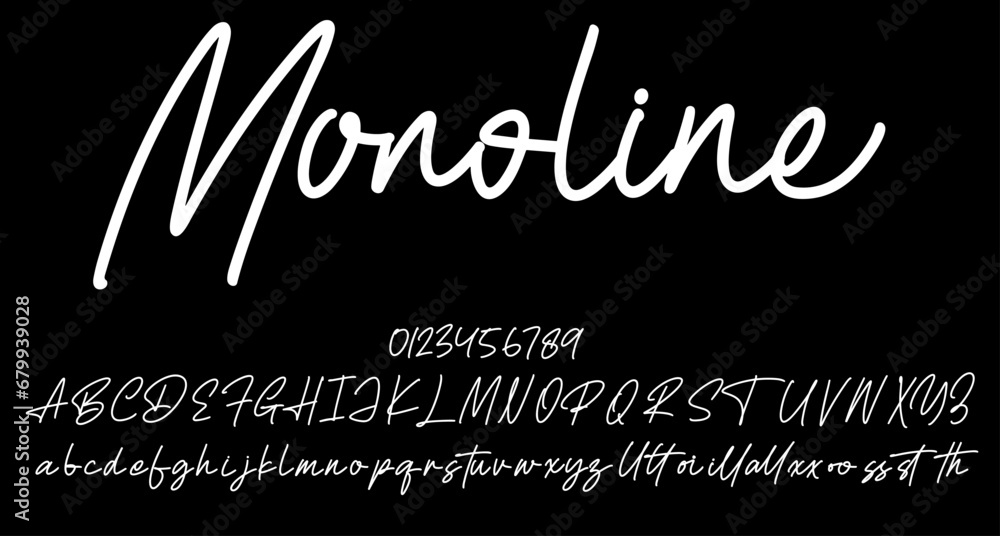 font signature monoline vector lettering. typography. Motivational ...
