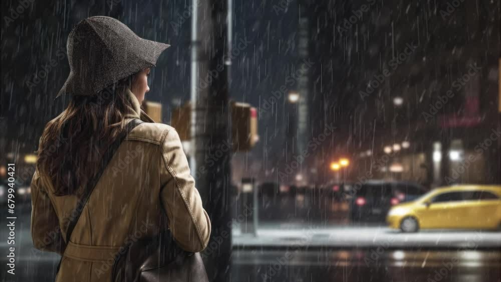 Seamless loop animation. People, Rainy Day Window Shopper, Standing ...