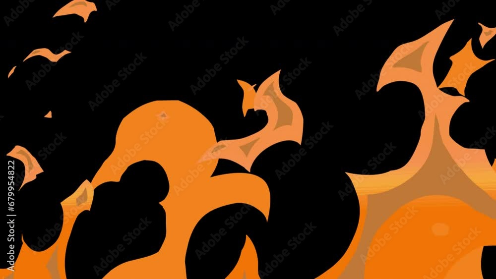 cartoon transition liquid fire effect loop Animation video transparent ...