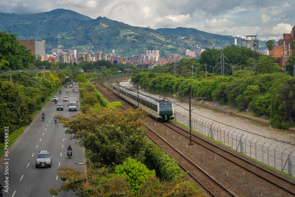 Medellin, Antioquia, Colombia. June 6, 2023. The Medellín metro is a ...