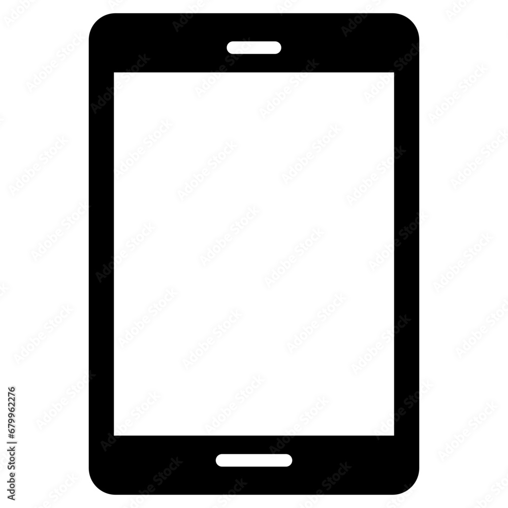 Black single smart pad filled icon, simple modern digital device flat ...