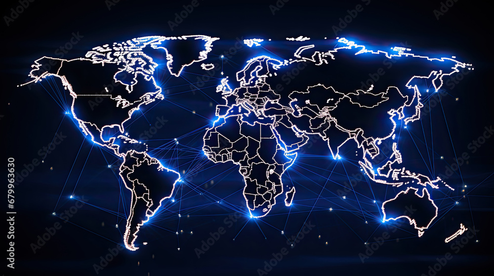 blue world map, world map with code, world map on blue background ...